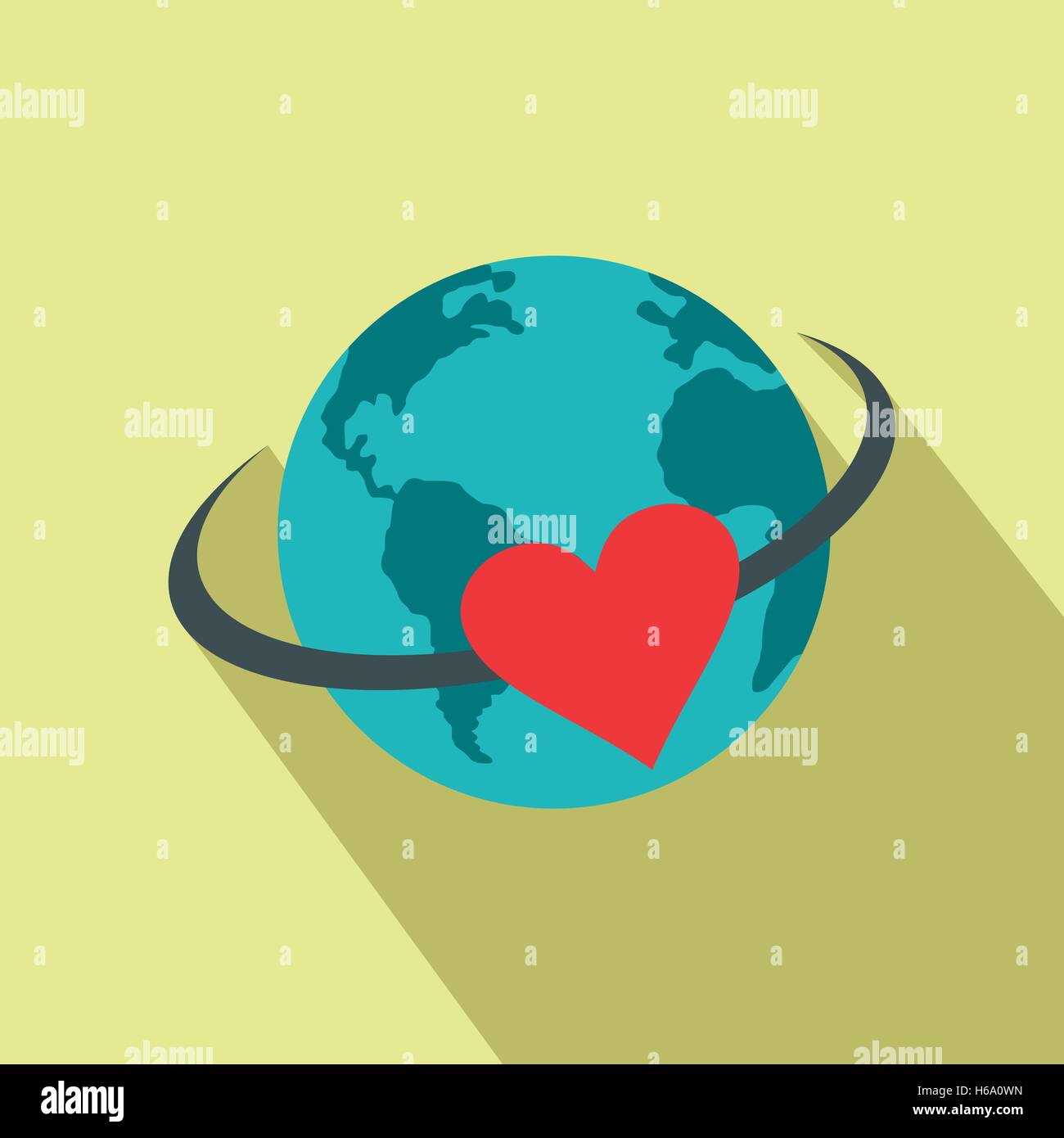 Love the earth flat icon Stock Vector Image & Art - Alamy