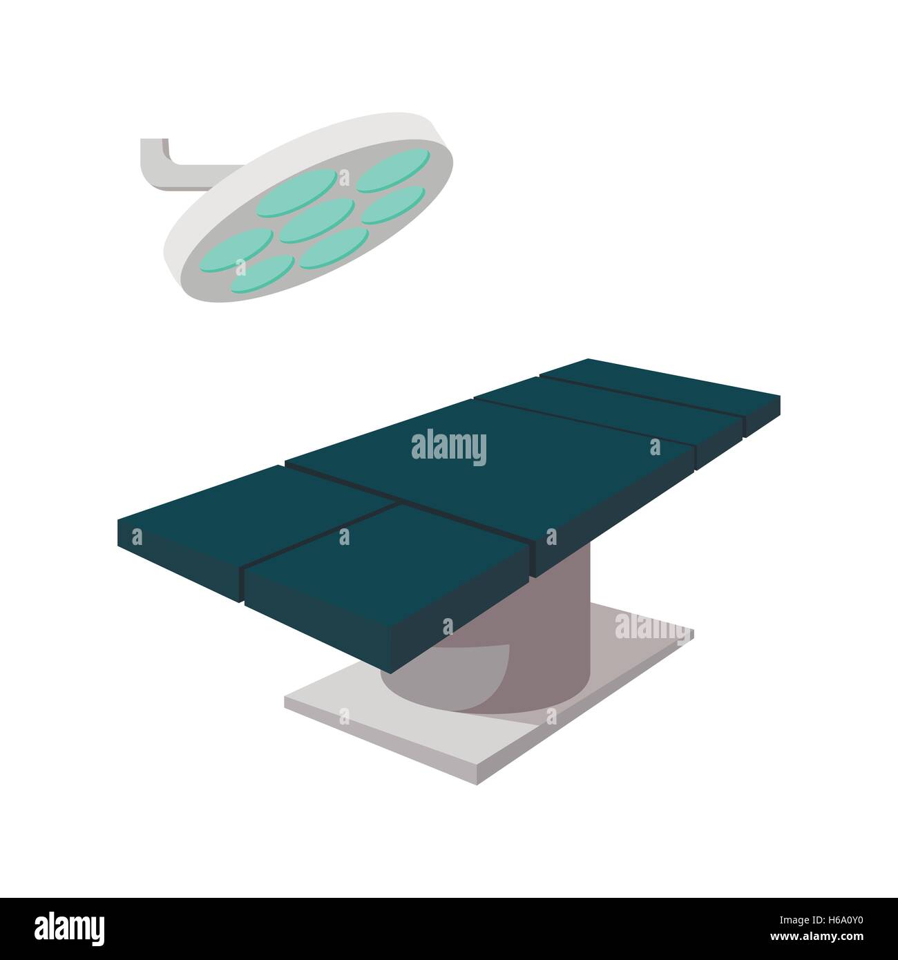 Operating table with surgery lamp cartoon icon Stock Vector Image & Art ...