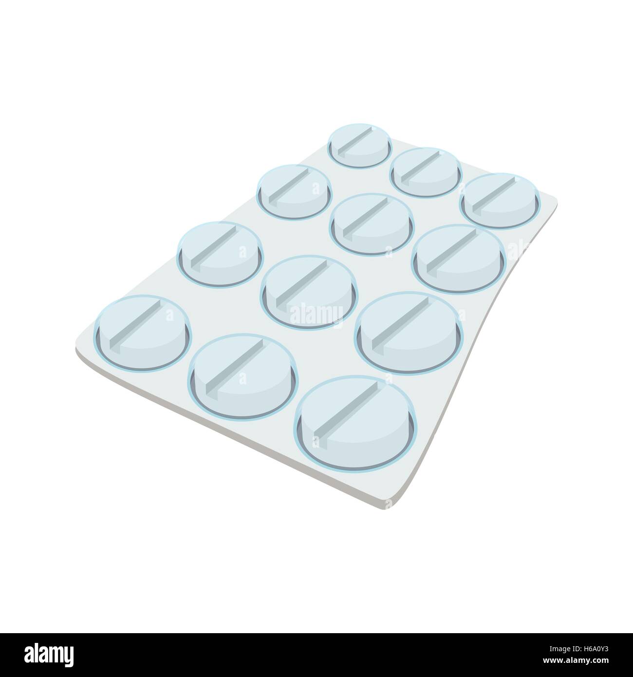 Round pills in a blister pack cartoon icon Stock Vector Image & Art - Alamy