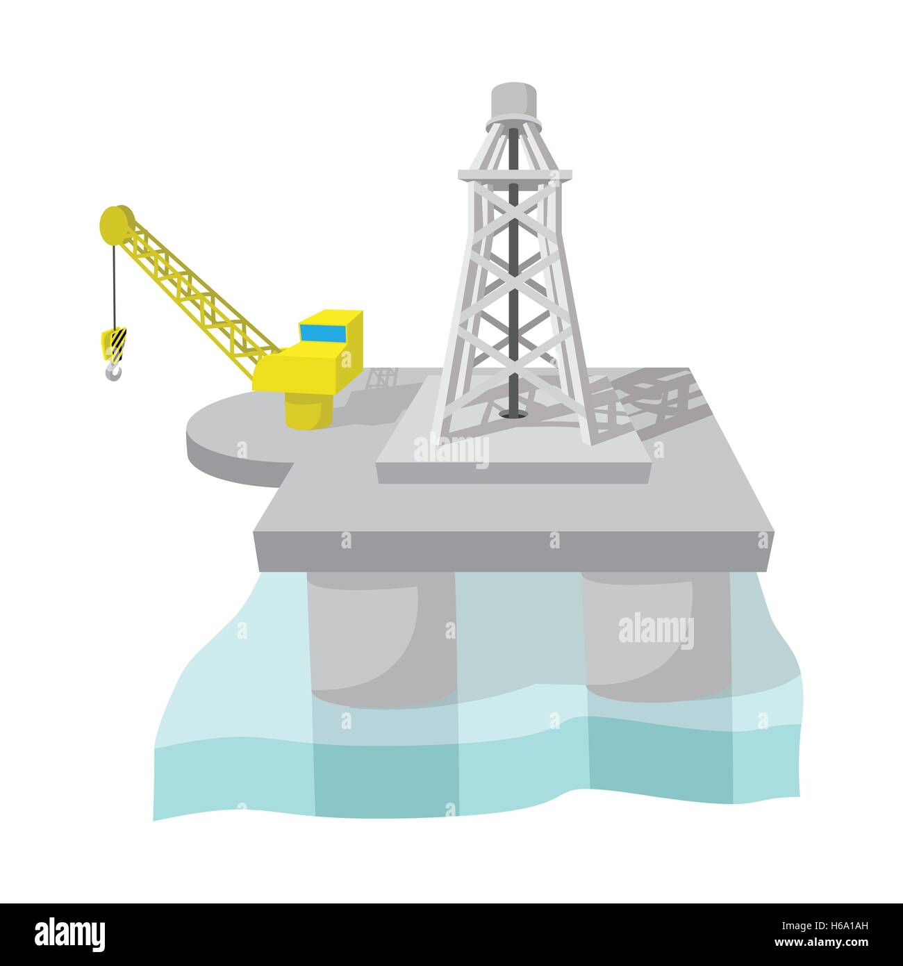 Oil derrick in sea cartoon Stock Vector Image & Art - Alamy