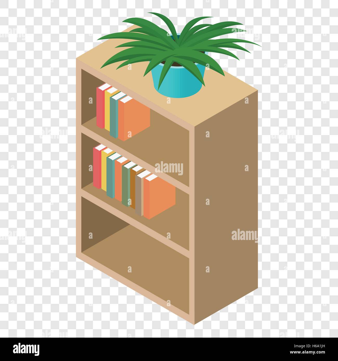 Bookcase isometric 3d icon Stock Vector Image & Art - Alamy