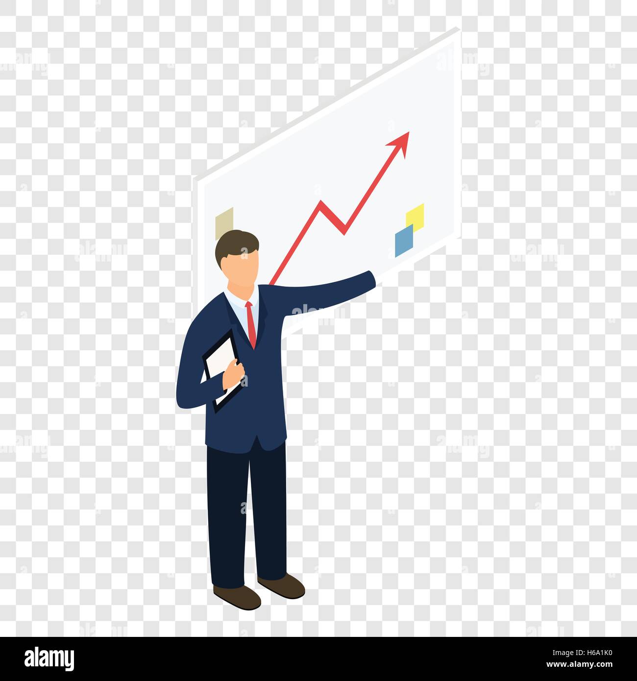 Isometric man with chart Stock Vector Image & Art - Alamy