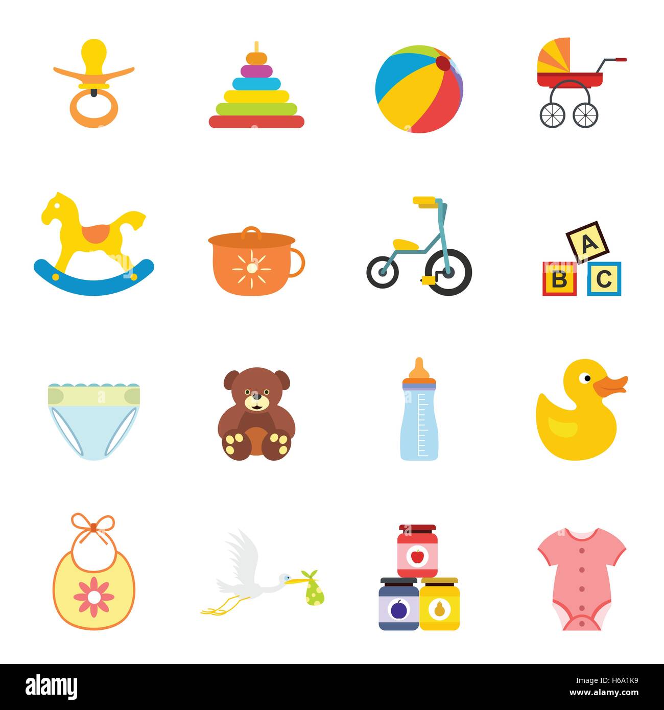 Baby flat icon set Stock Vector Image & Art - Alamy