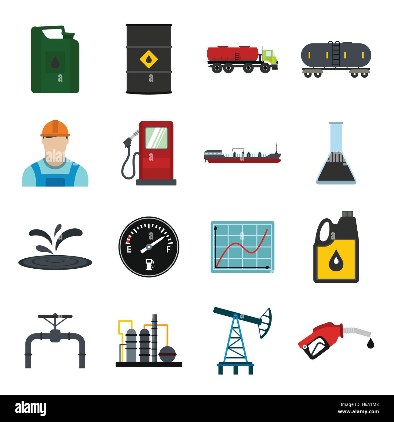 Oil industry flat icons set Stock Vector Image & Art - Alamy