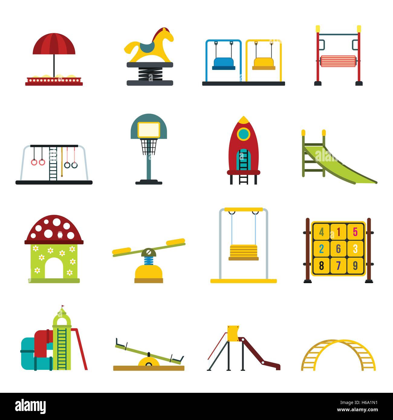 Playground flat icons set Stock Vector Image & Art - Alamy