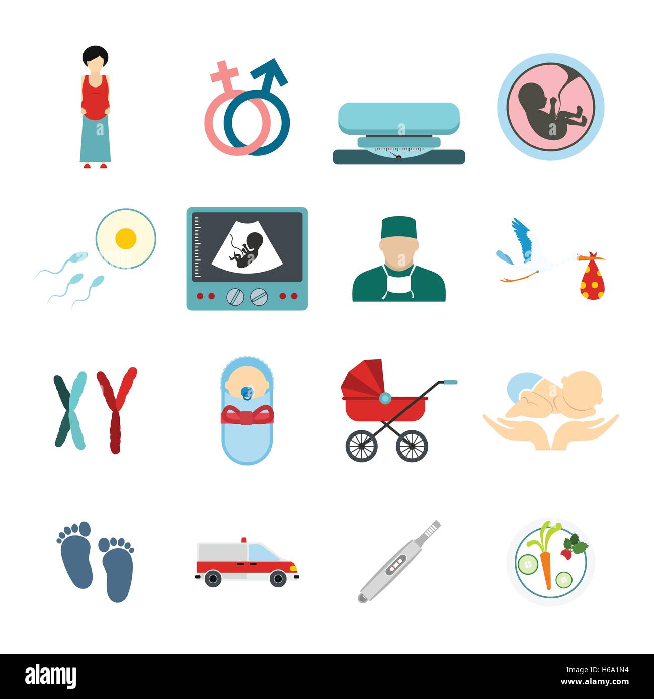 Pregnancy flat icons set Stock Vector Image & Art - Alamy