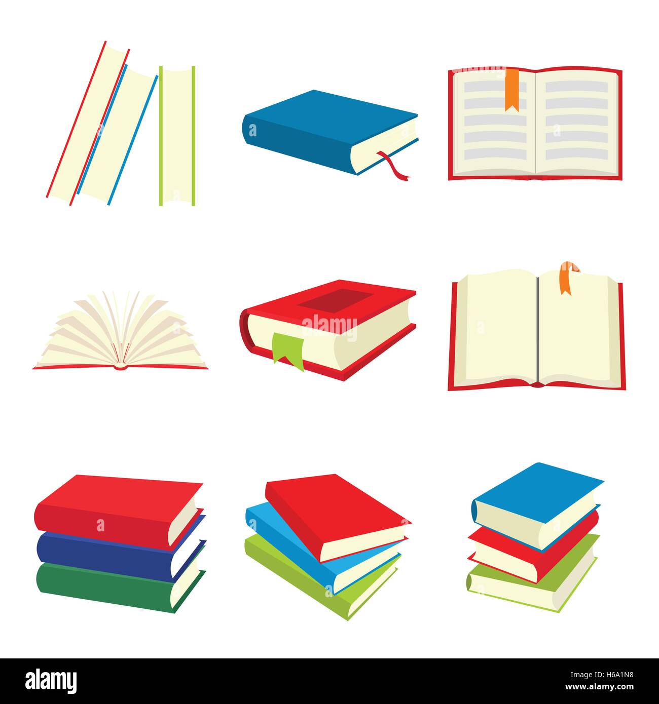 Book flat icons set Stock Vector Image & Art - Alamy