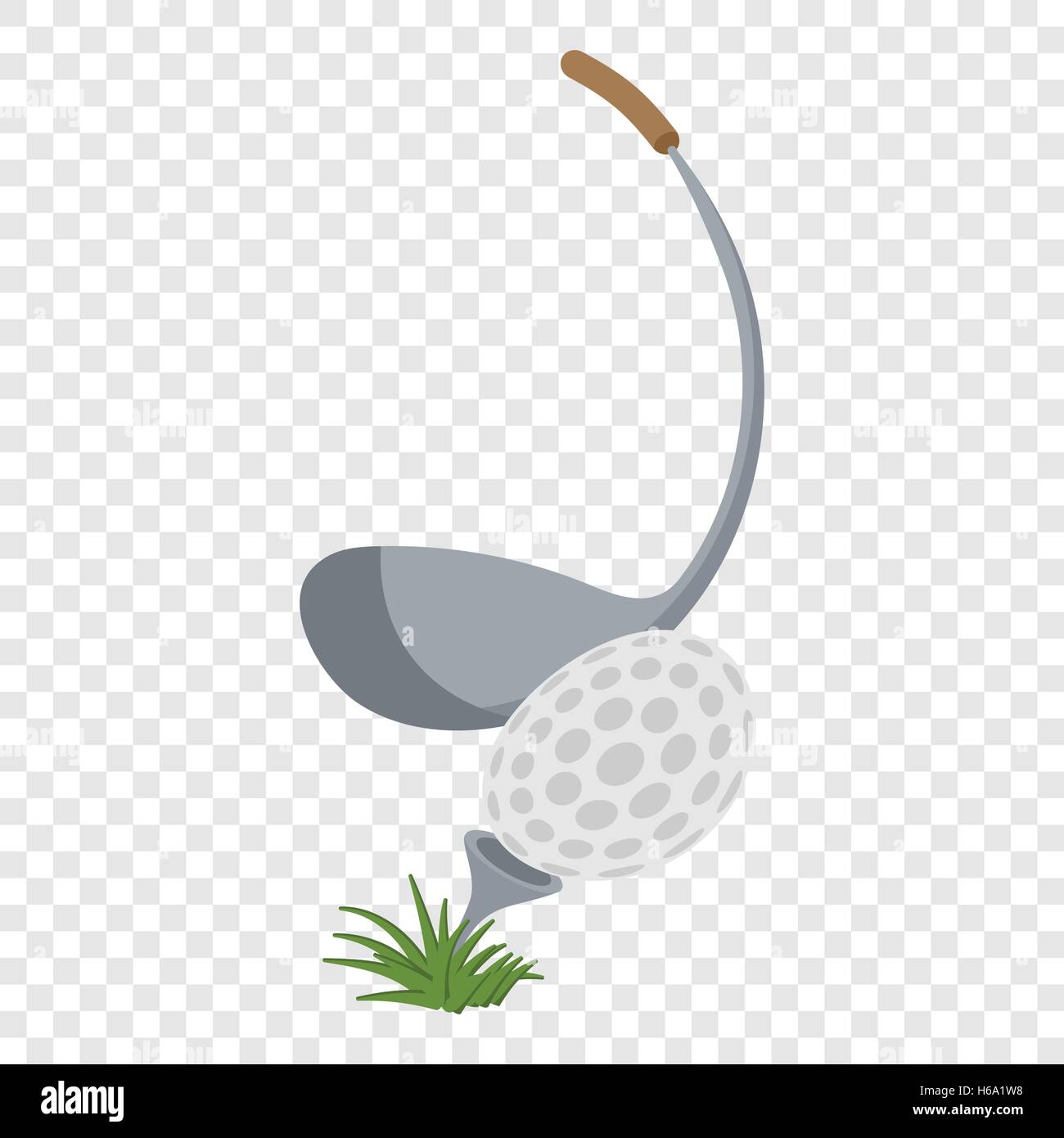 Golf Club And Ball Cartoon