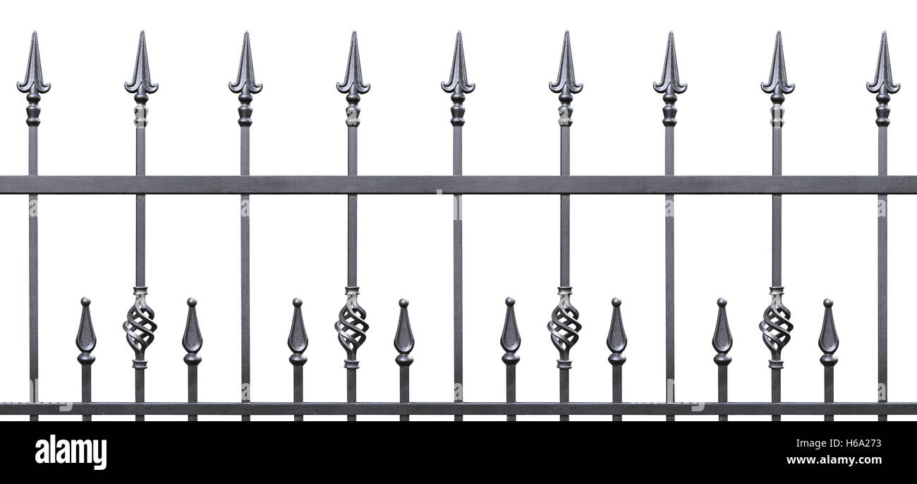 Forged decorative fence isolated horizontal panorama, large panoramic ...