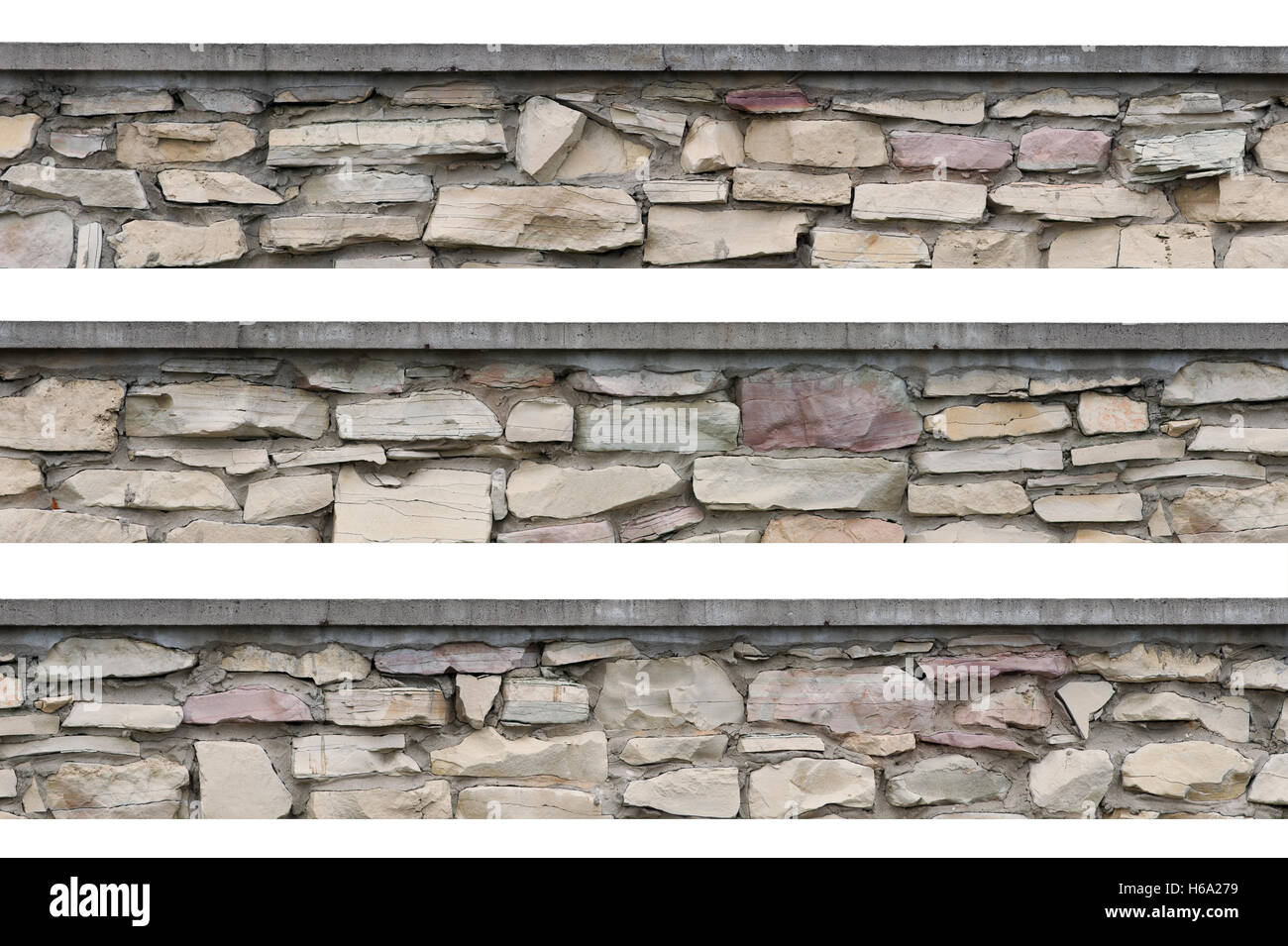Stone fence panorama panoramic stonewall, isolated limestone dolomite ...