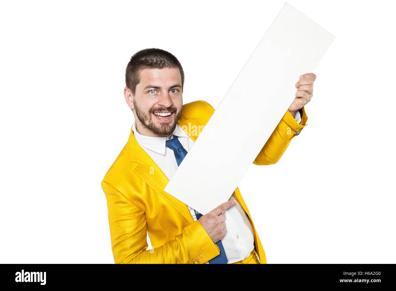 Advertising lever of trade, the businessman in a golden suit Stock ...