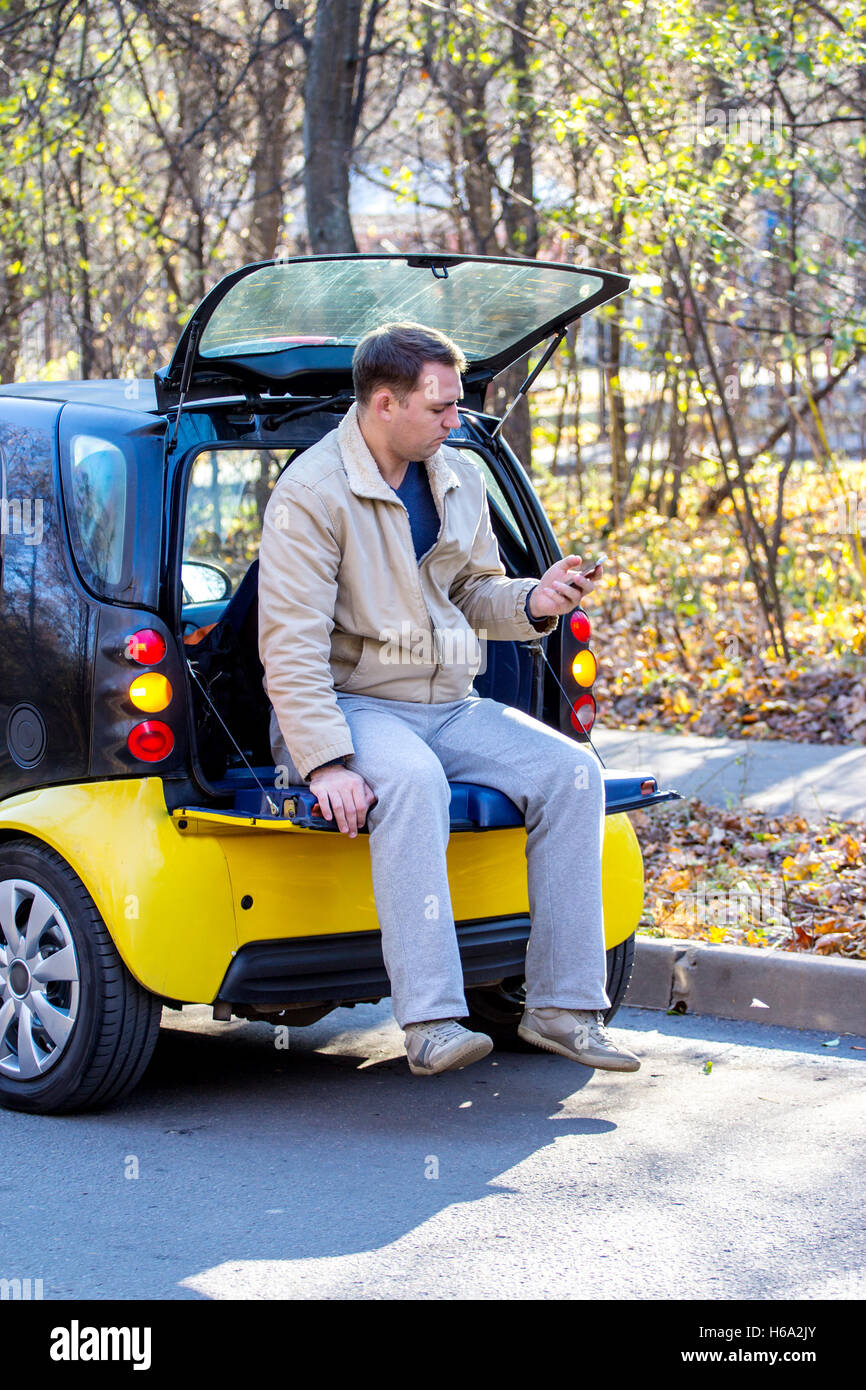 Young sad man car hi-res stock photography and images - Alamy