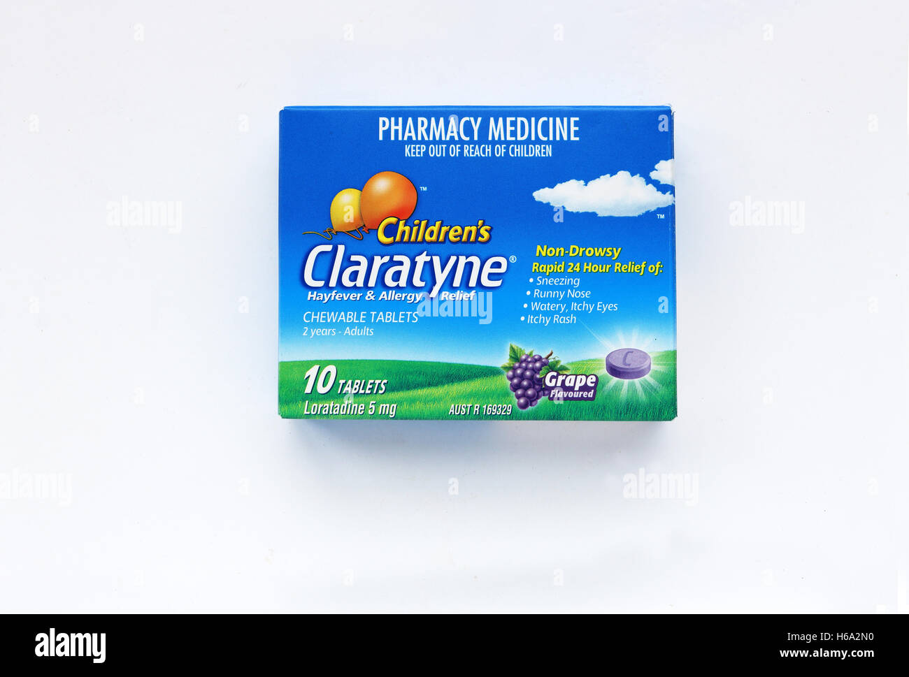 Children's Claratyne isolated against white background Stock Photo - Alamy