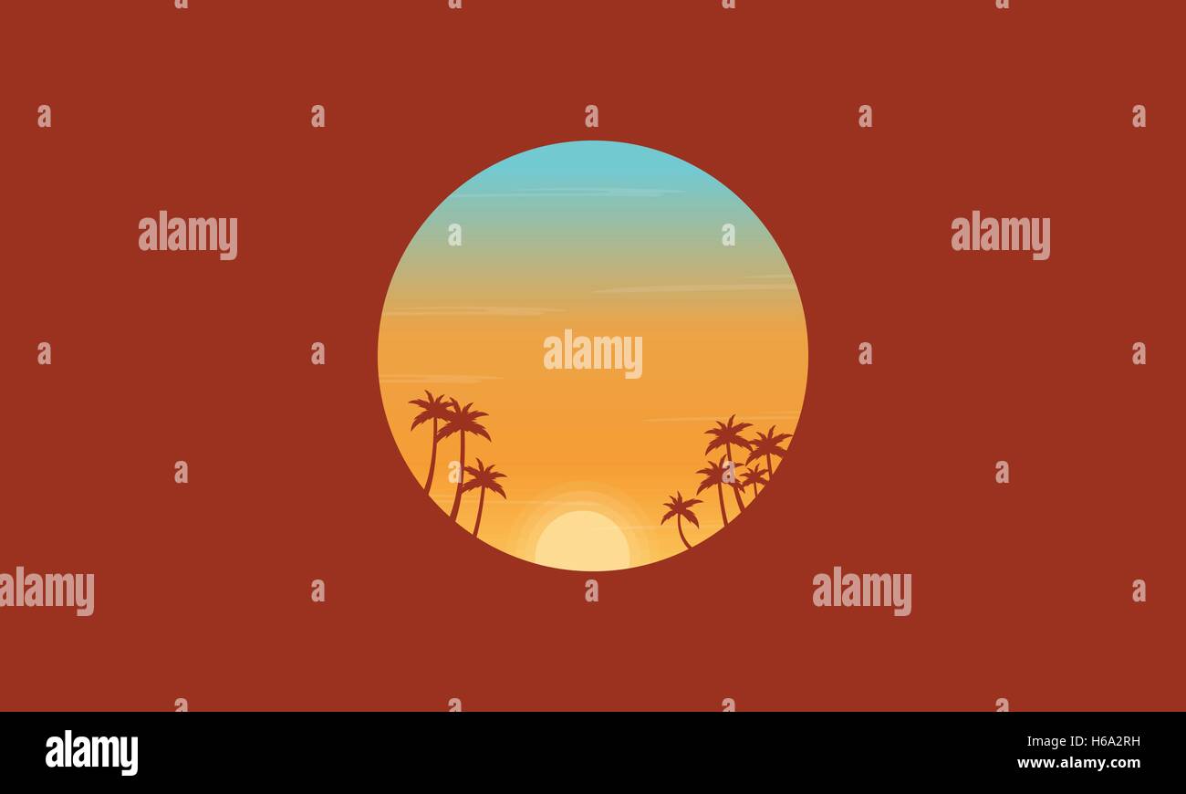 At sunset palm trees silhouettes scenery Stock Vector Image & Art - Alamy