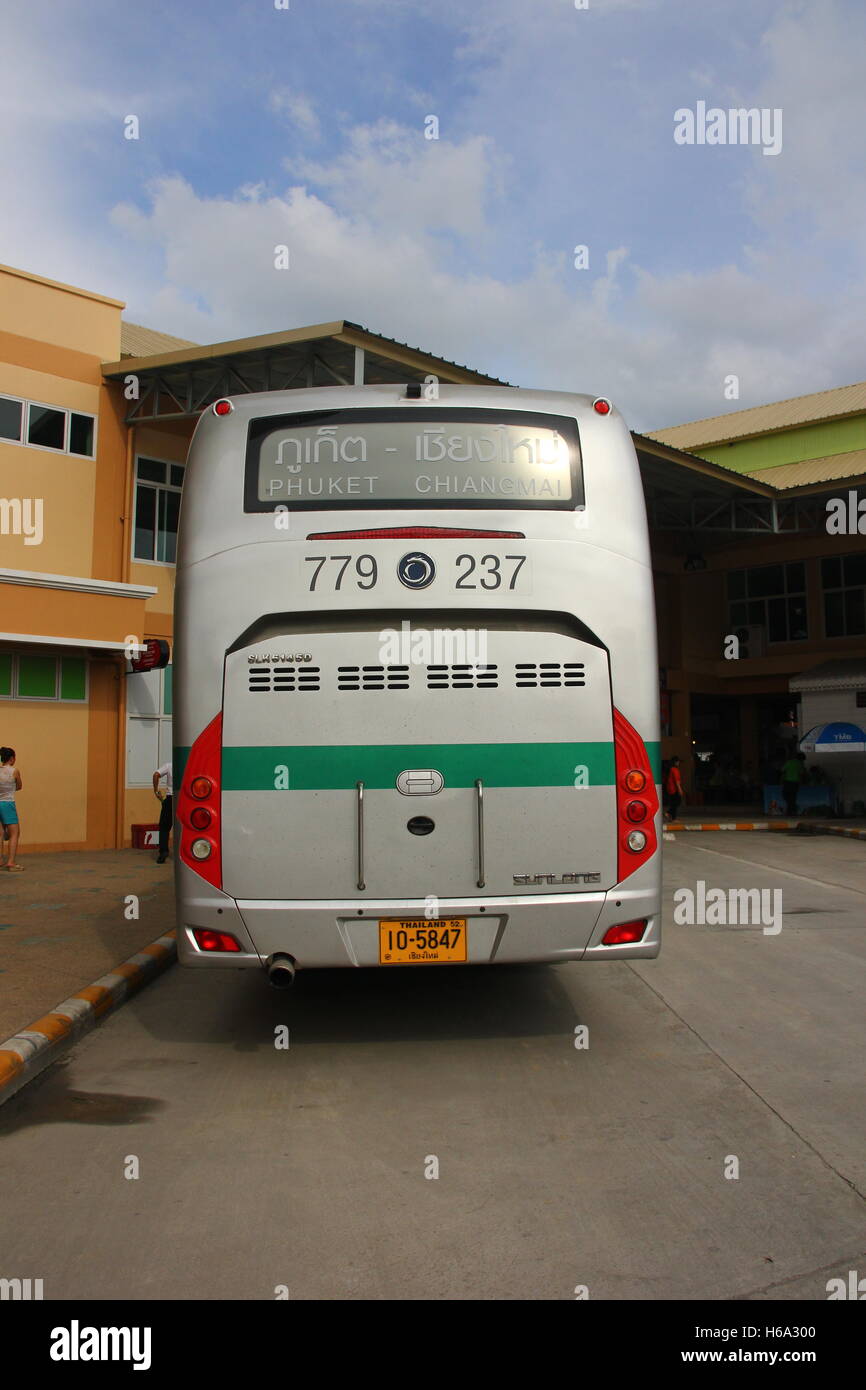 Greenbus company bus route Phuket and Chiangmai Stock Photo - Alamy