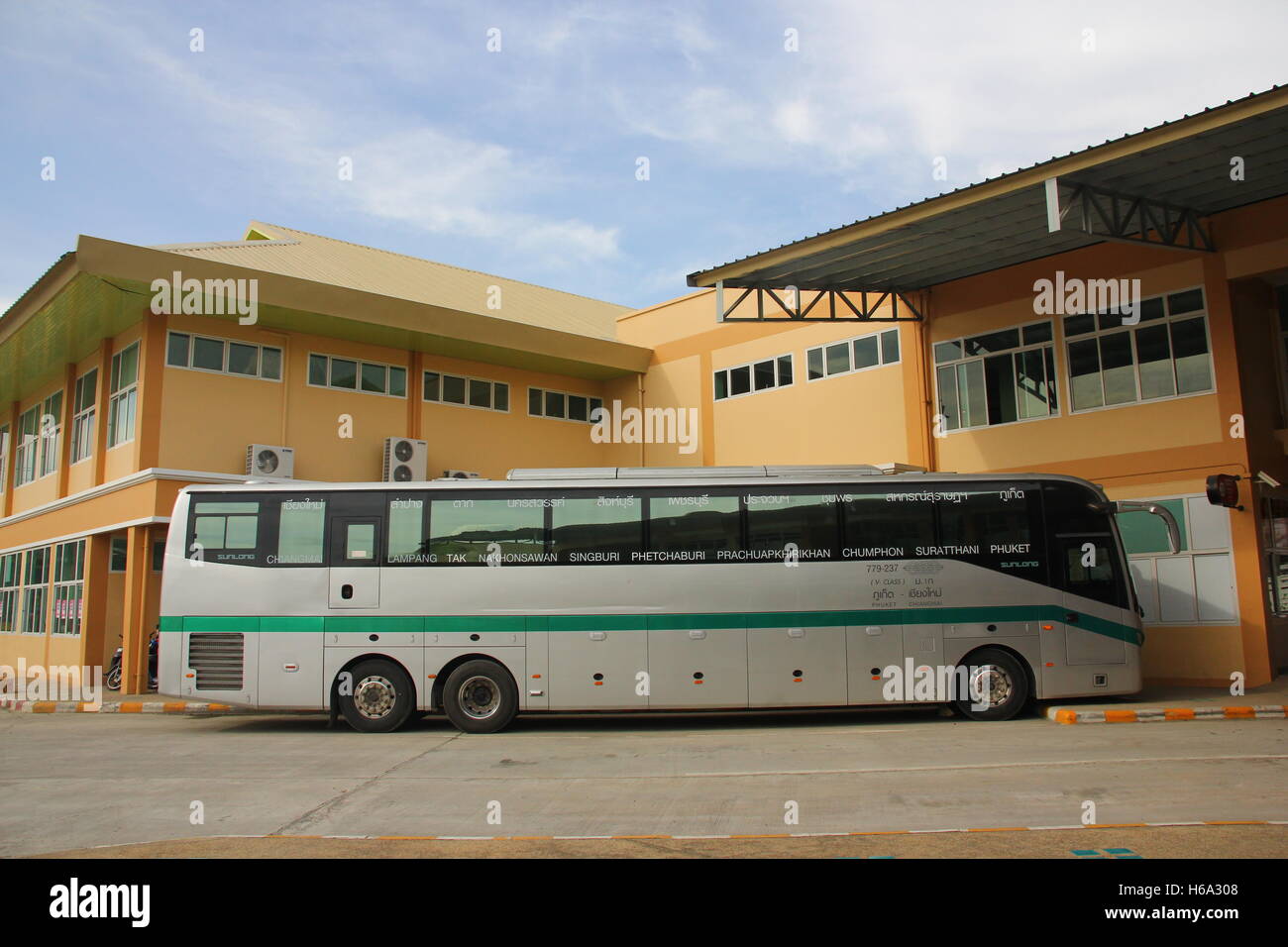 Greenbus company bus route Phuket and Chiangmai Stock Photo - Alamy
