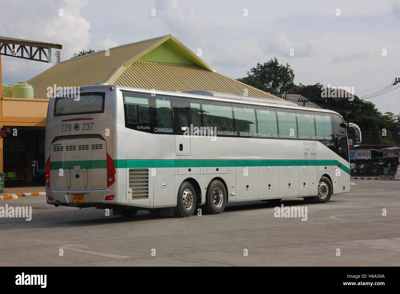 Greenbus company bus route Phuket and Chiangmai Stock Photo - Alamy