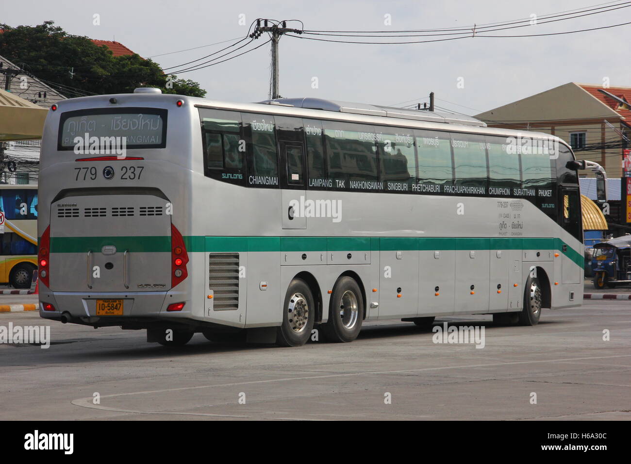 Greenbus company bus route Phuket and Chiangmai Stock Photo - Alamy