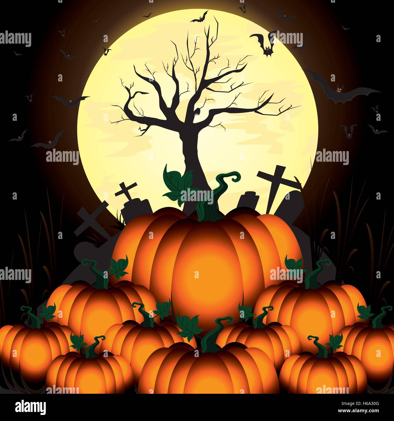 Halloween, pumpkin, Witch, Spooky, Bats, moon, broom, hat, Leaves, Road ...