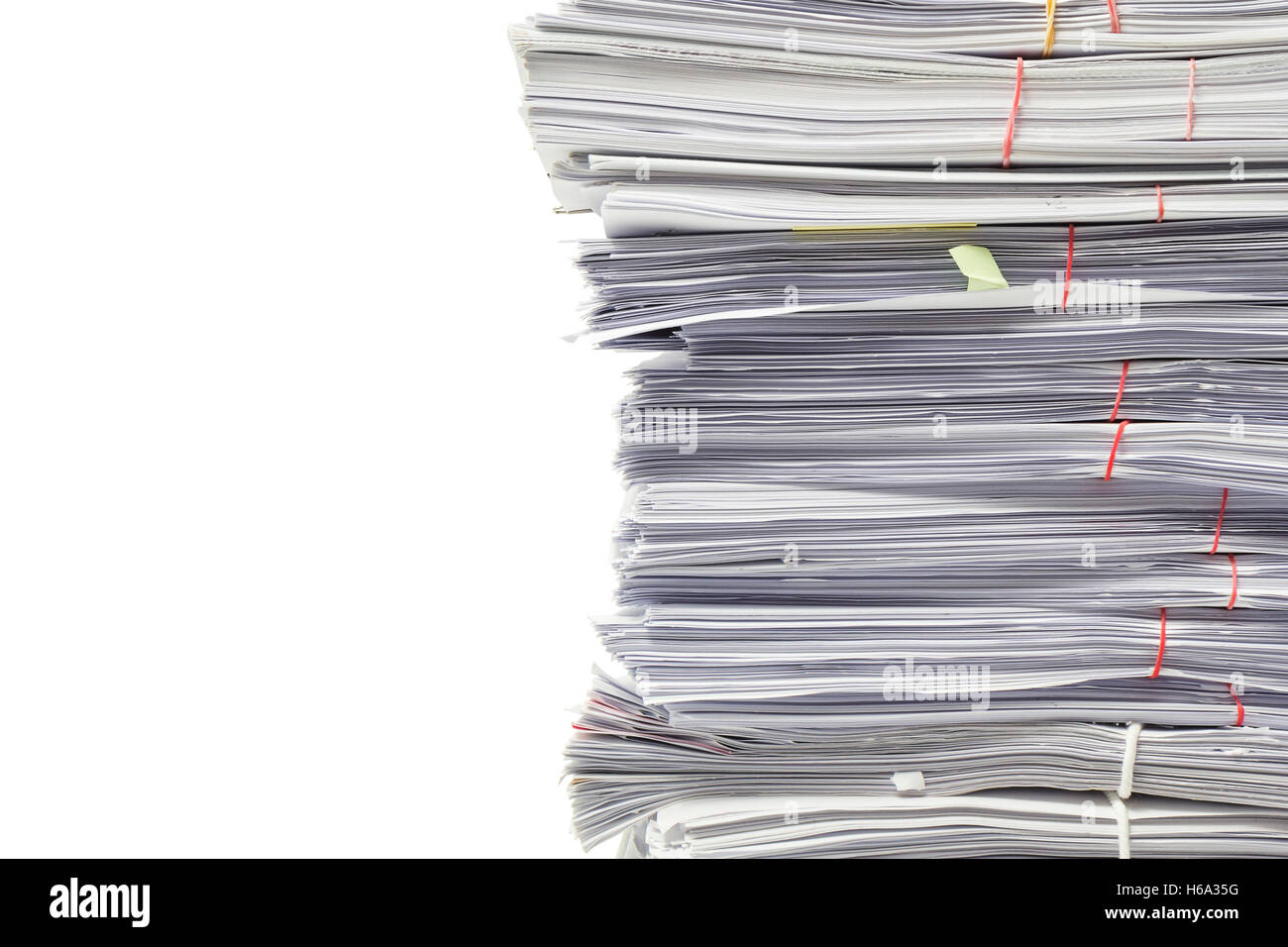 Stack of business papers isolated on white background Stock Photo - Alamy