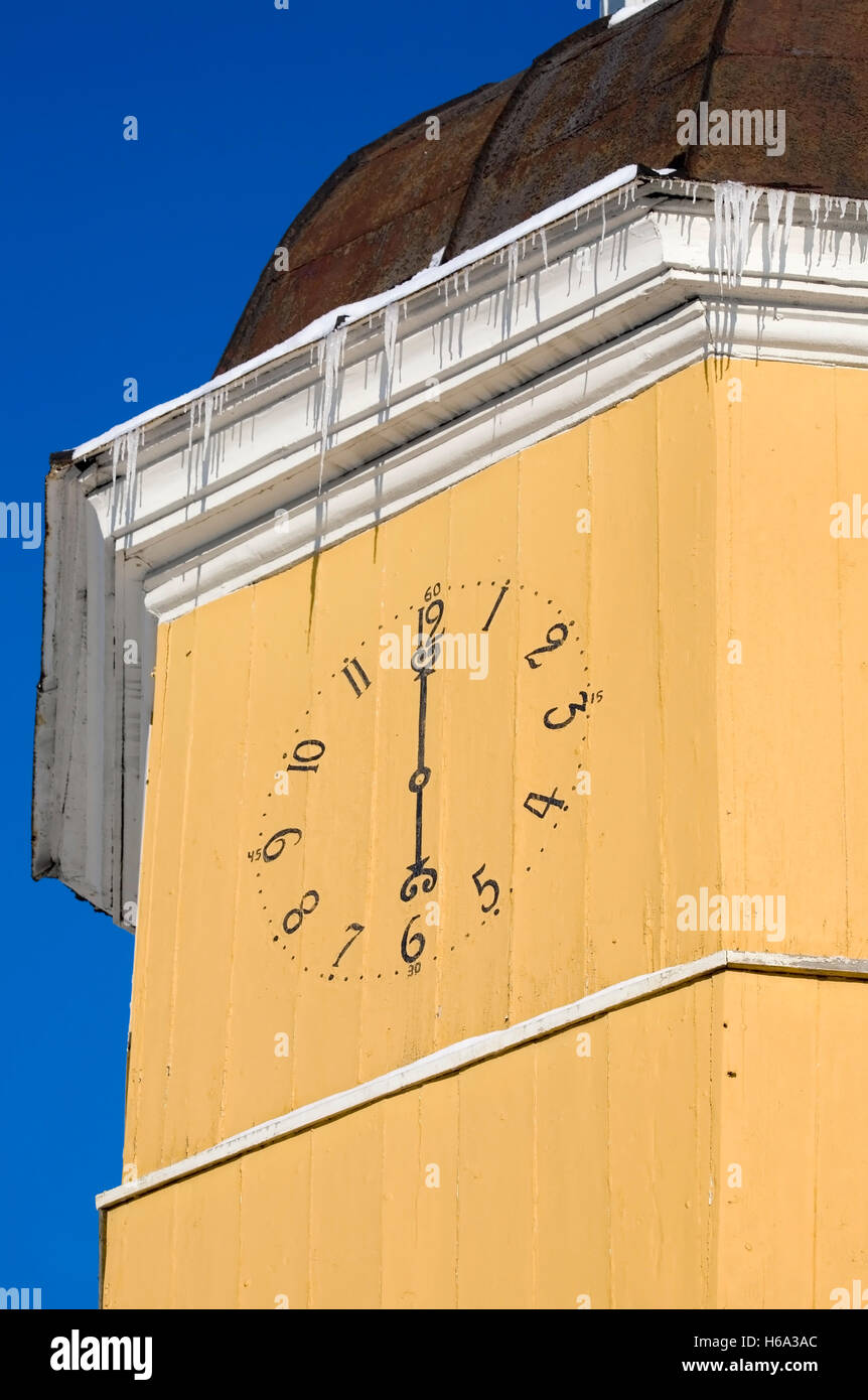 Bell tower with painted clock hi-res stock photography and images - Alamy