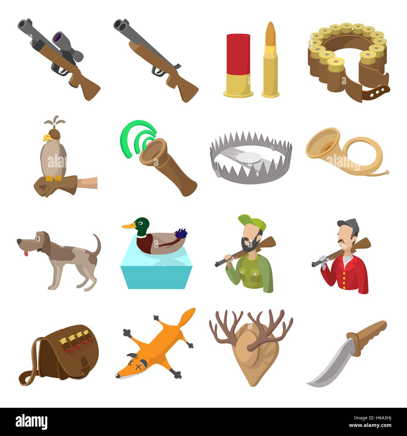 Hunting cartoon icons Stock Vector Image & Art - Alamy