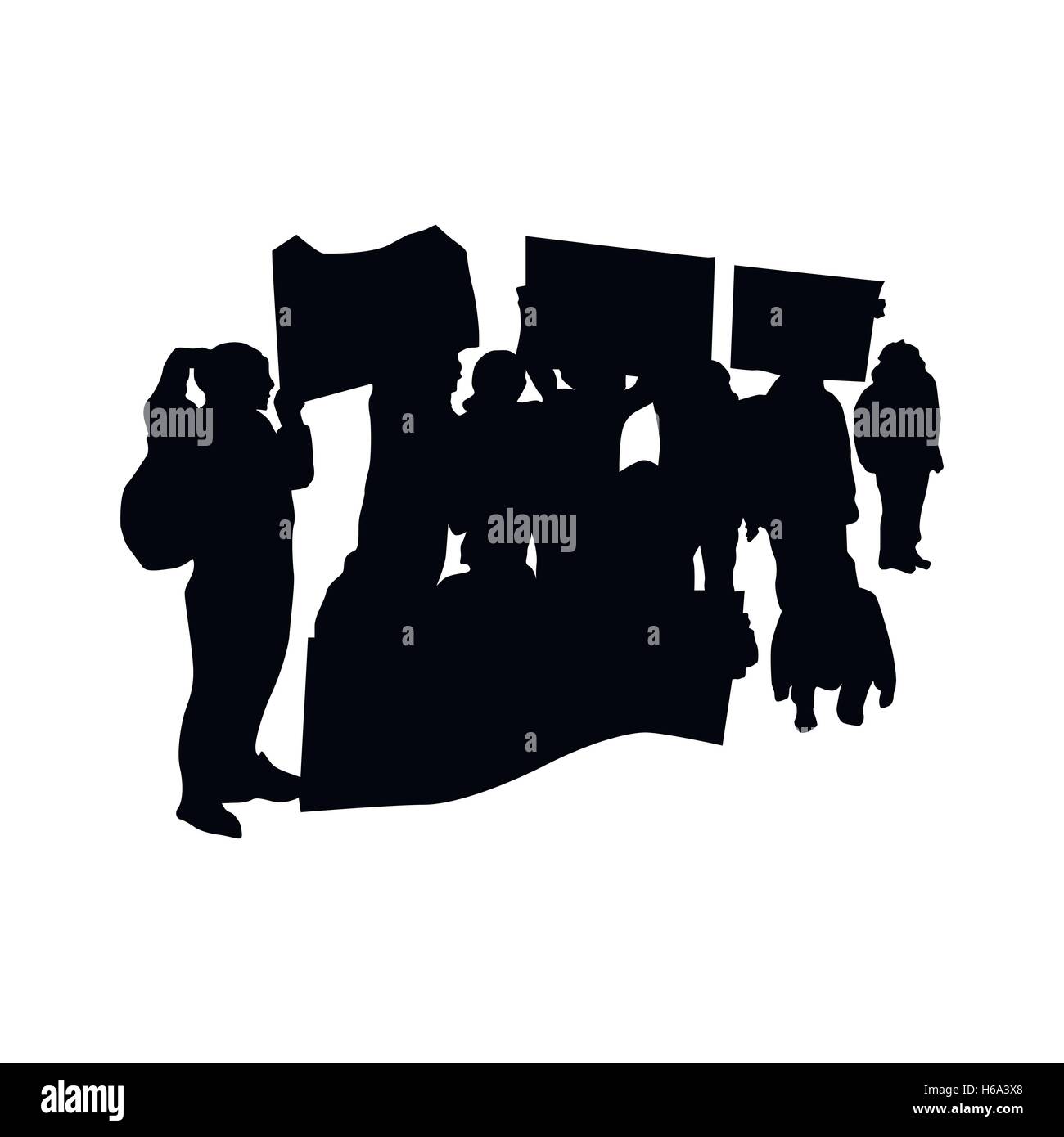 Cheering or protesting crowd silhouettes Stock Vector Image & Art - Alamy