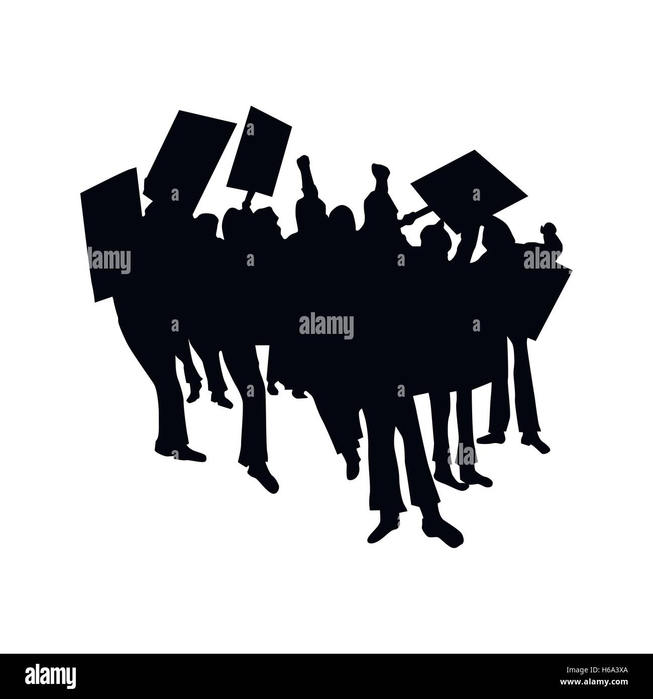 Cheering or protesting crowd silhouettes Stock Vector Image & Art - Alamy