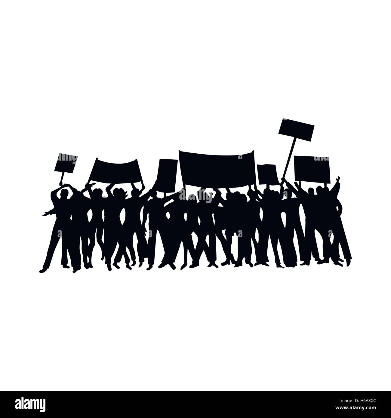 People Marching Silhouette
