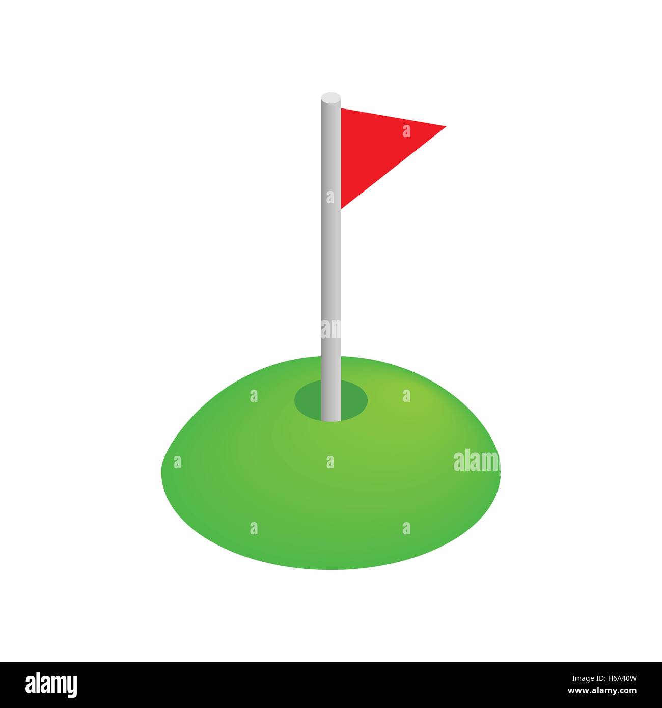 Red golf flag isometric 3d icon Stock Vector Image & Art - Alamy