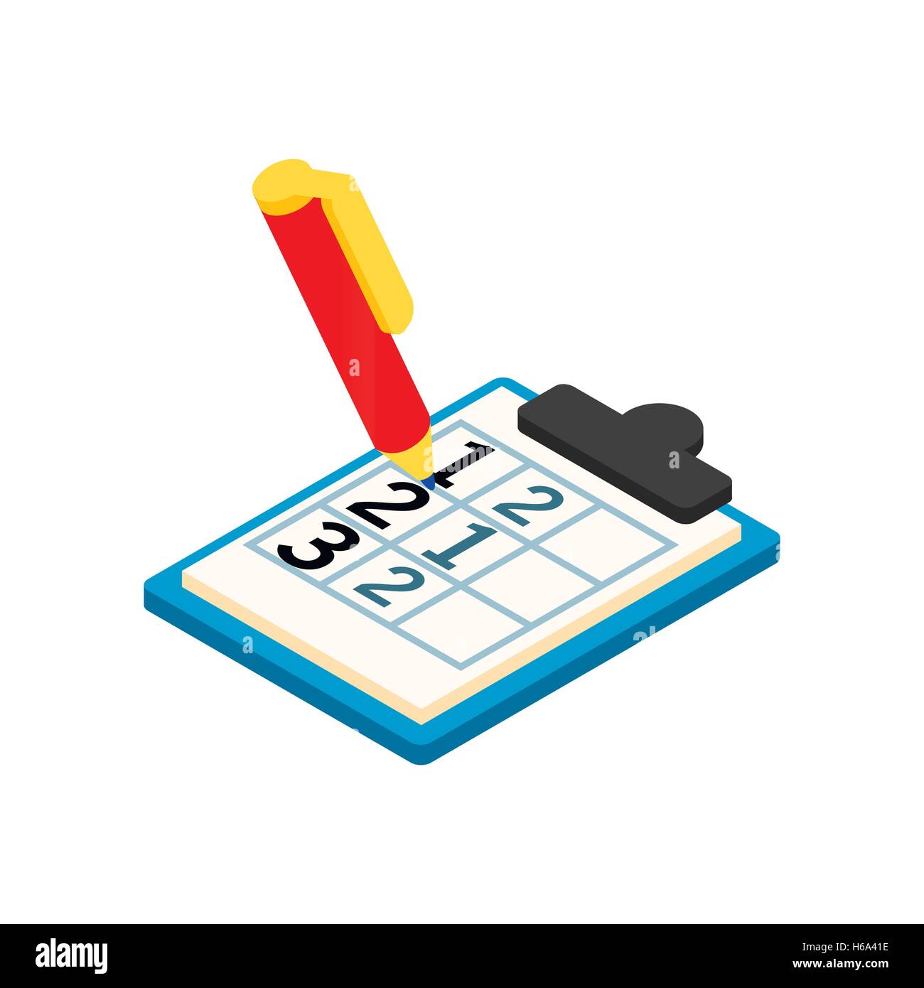 Golf scorecard with pan isometric 3d icon Stock Vector Image & Art - Alamy