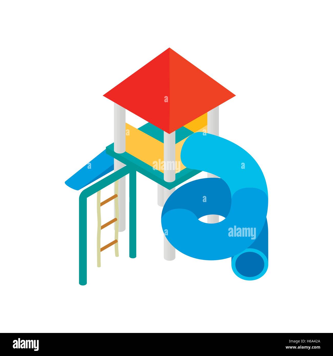 Colorful slide with a roof for the playground Stock Vector Image & Art ...