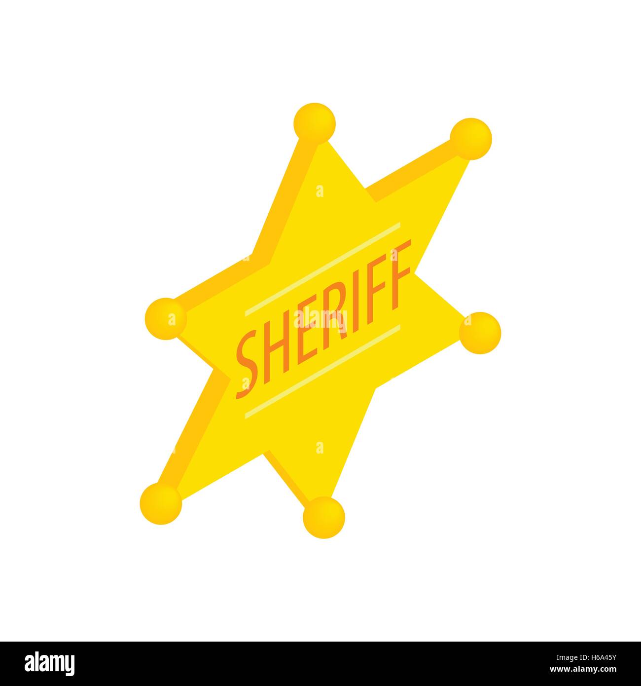 Gold sheriff star icon, isometric style Stock Vector Image & Art - Alamy
