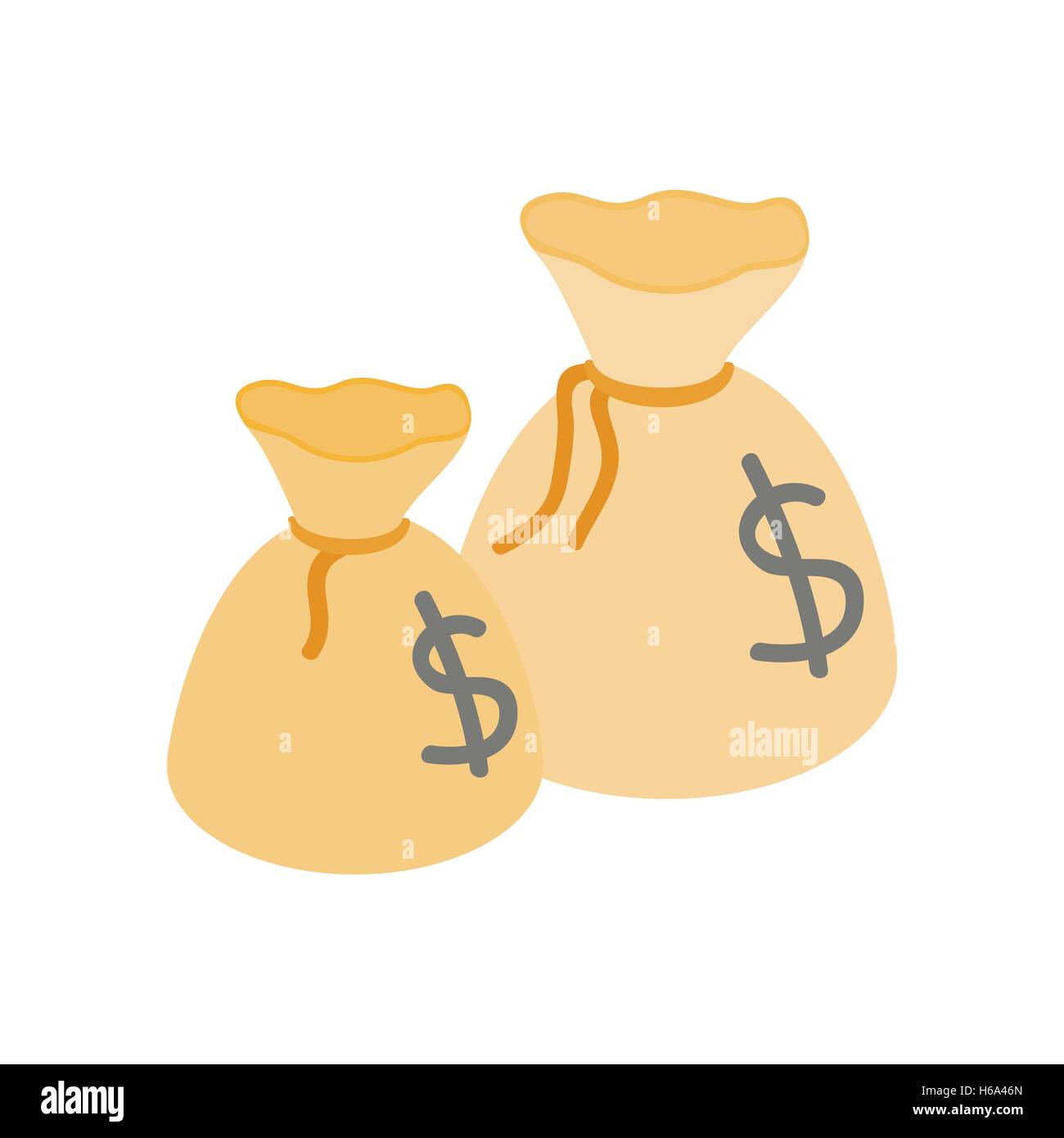 Two money bags with US dollar sign isometric icon Stock Vector Image ...