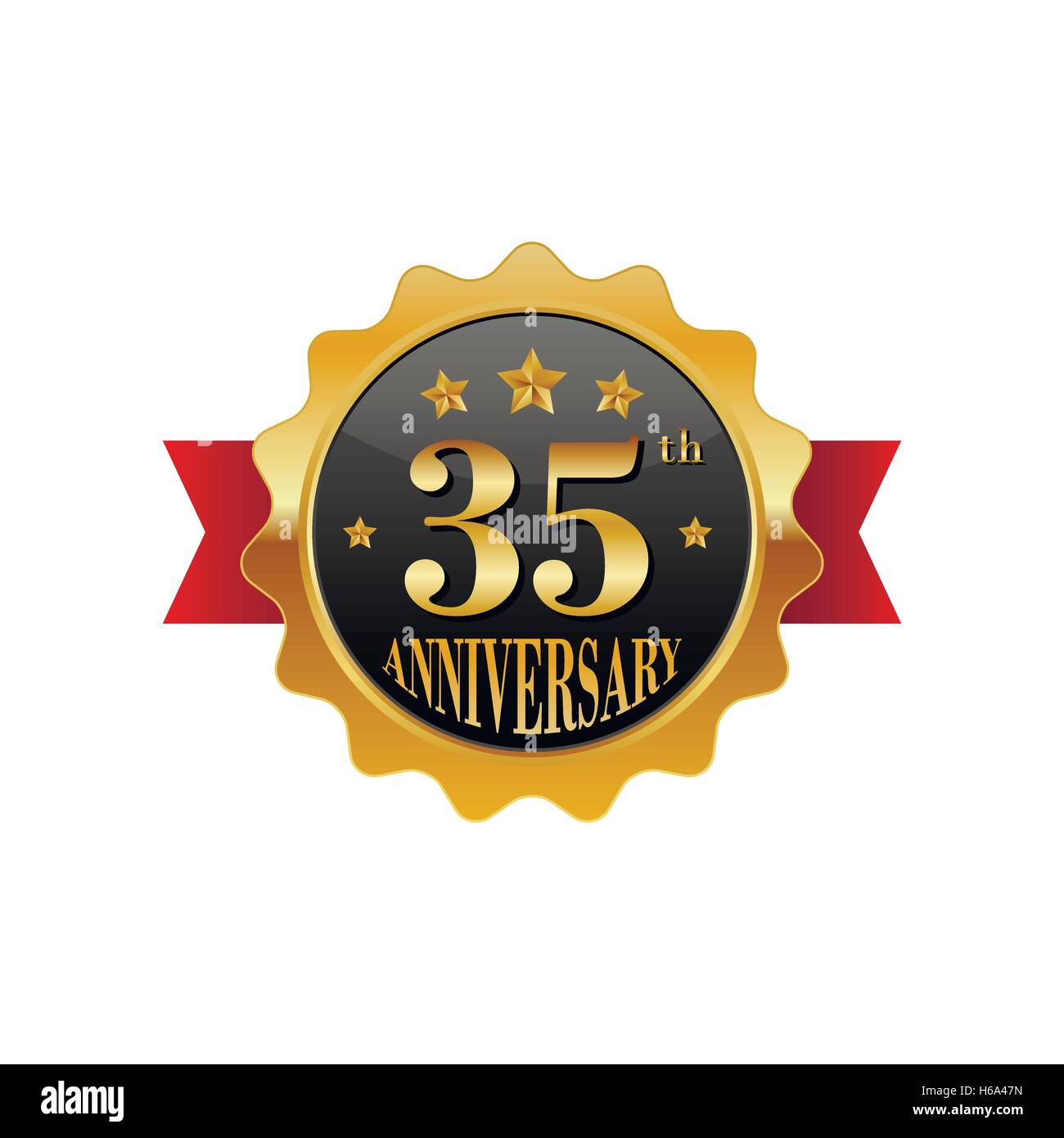 35 years anniversary badge Cut Out Stock Images & Pictures - Alamy