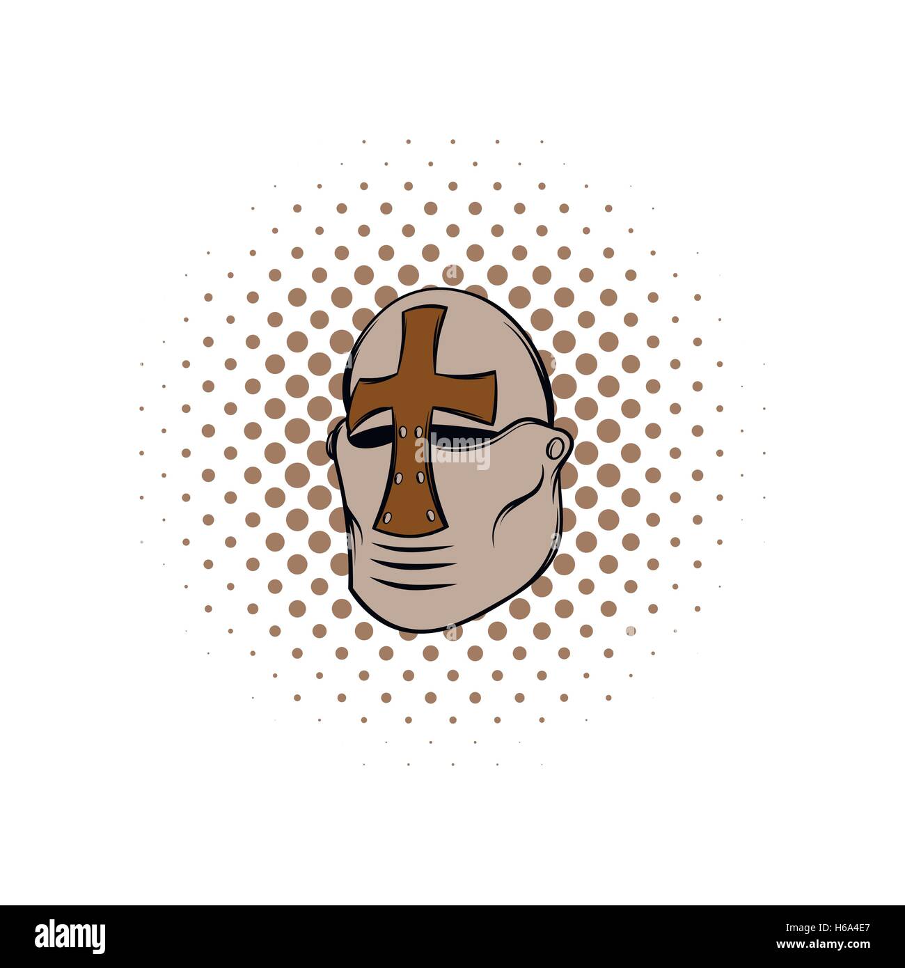 Crusader knight helmet comics icon Stock Vector Image & Art - Alamy