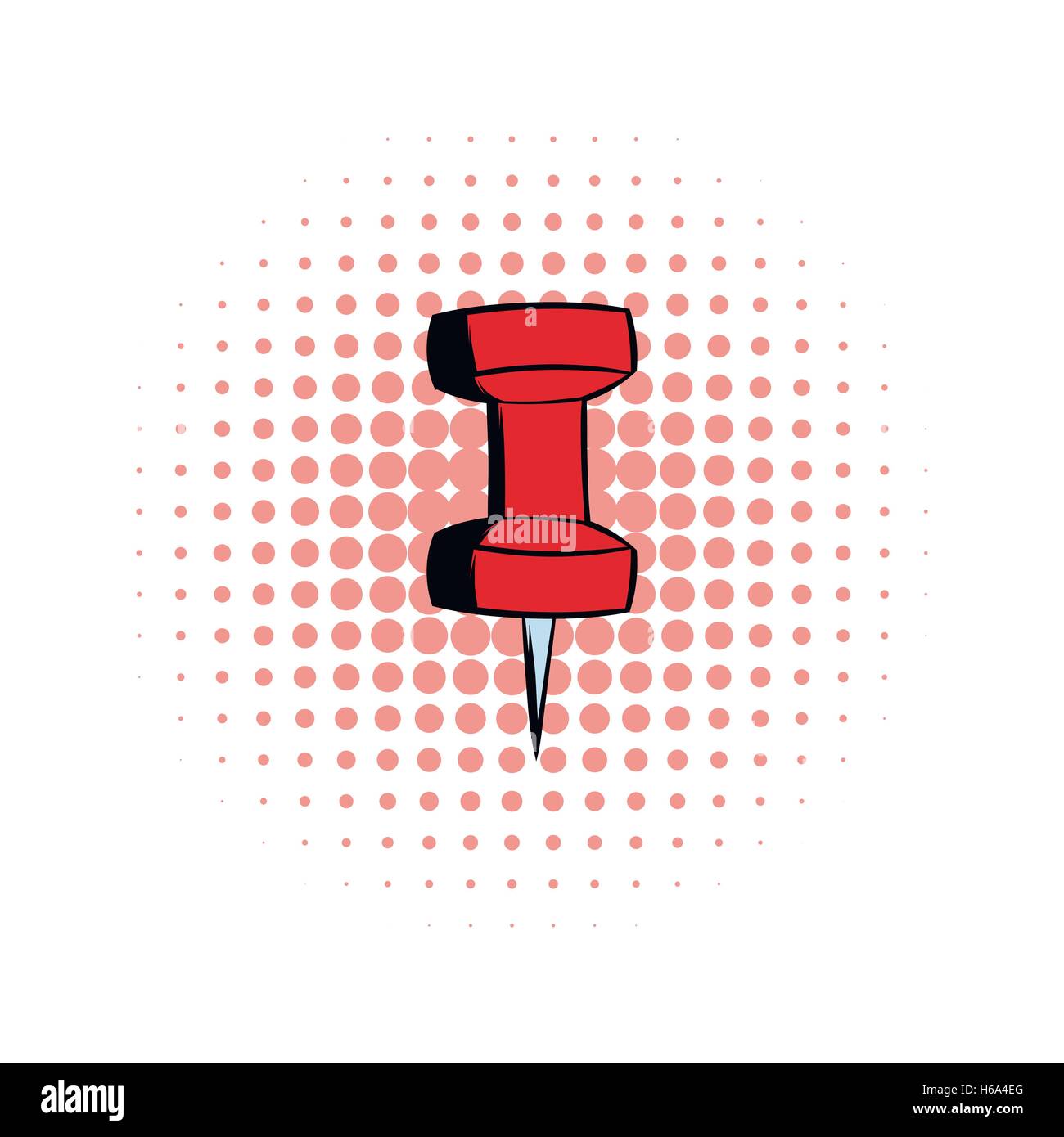 Red Push Pin Comics Icon Stock Vector Image And Art Alamy