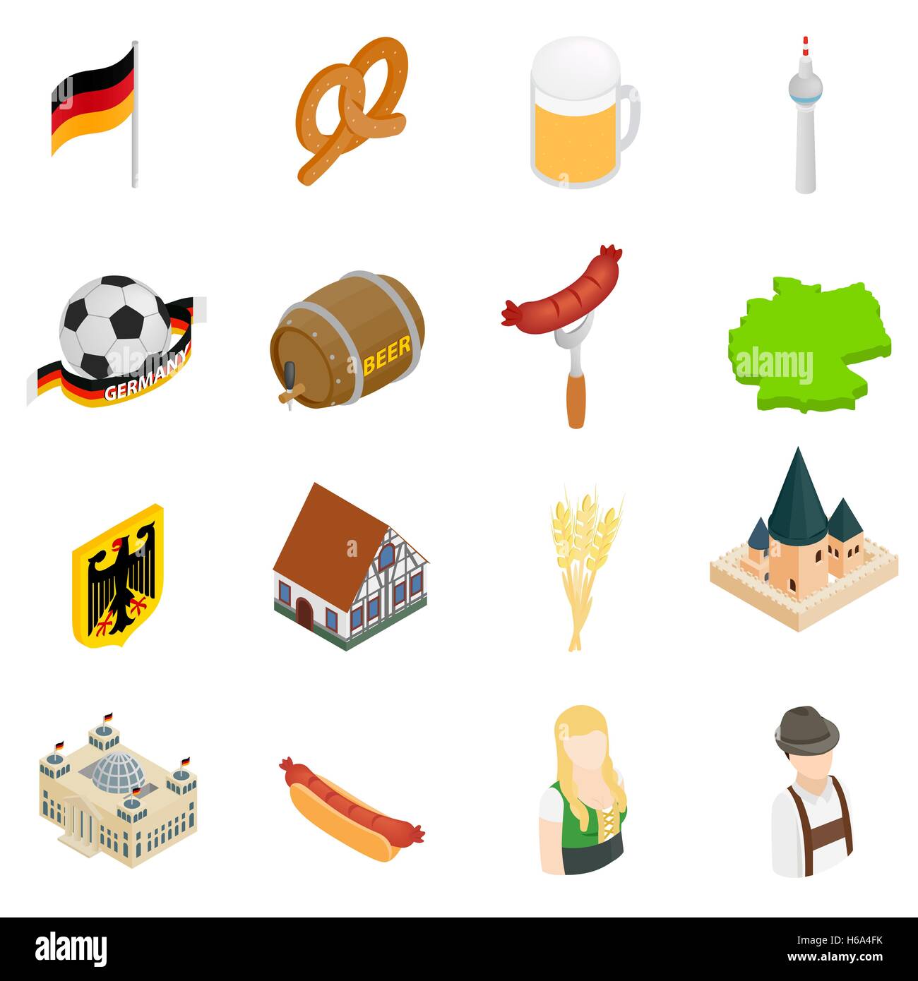 Germany isometric 3d icons Stock Vector Image & Art - Alamy