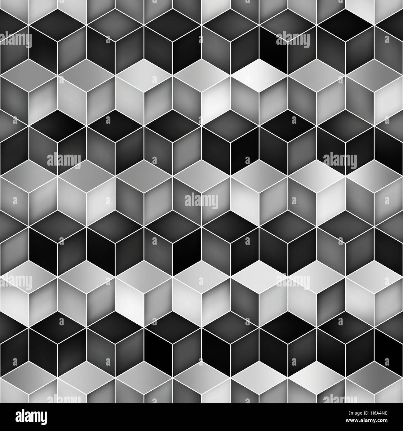 Vector Seamless Greyscale Gradient Cube Shape Rhombus Grid Geometric ...