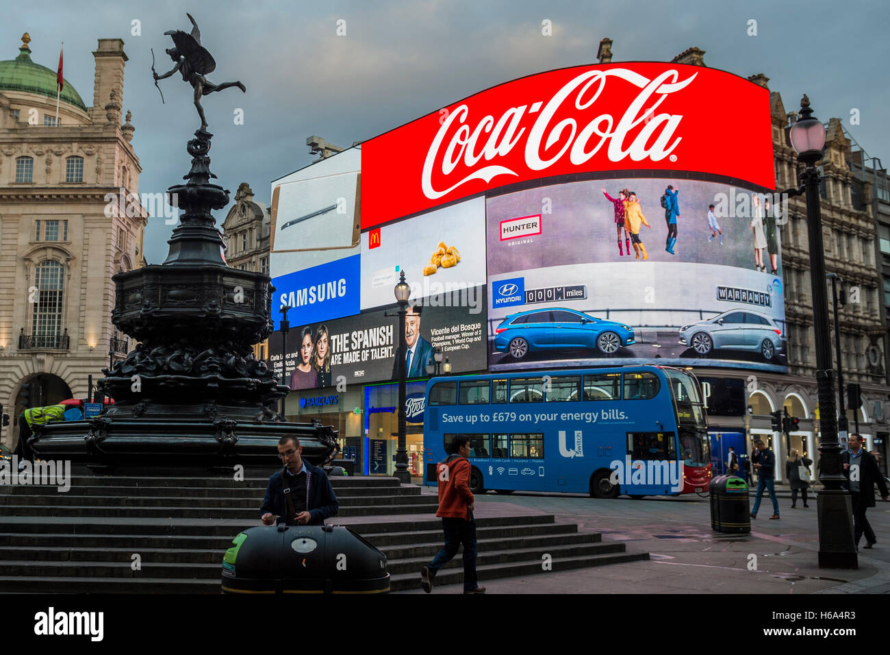 Piccadilly Circus a busy meeting place and a tourist attraction in its ...