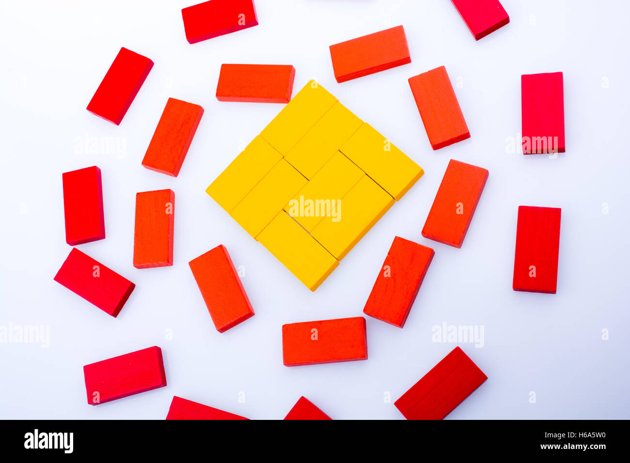 Colorful Domino Blocks on a white background Stock Photo - Alamy