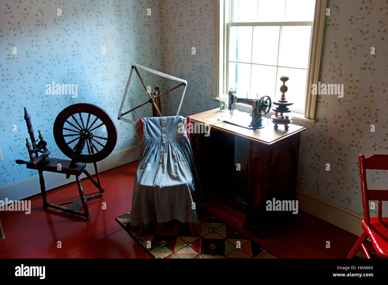 Interior sewing room of the Green Gables heritage house, Cavendish ...
