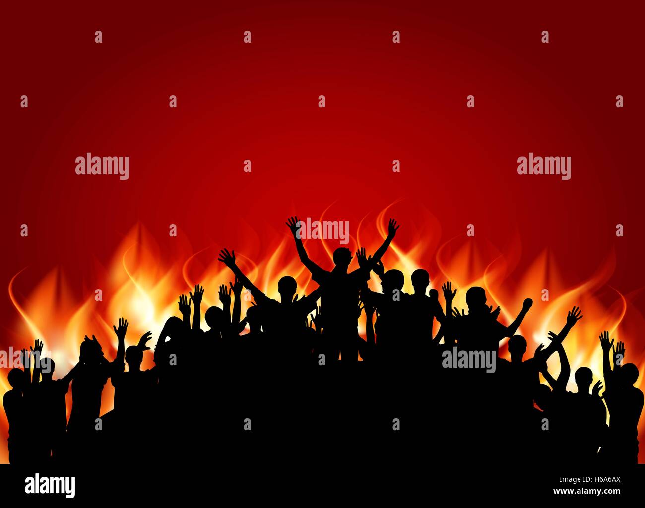 Crowd of happy, satisfied people silhouettes. Vector Illustratio Stock ...