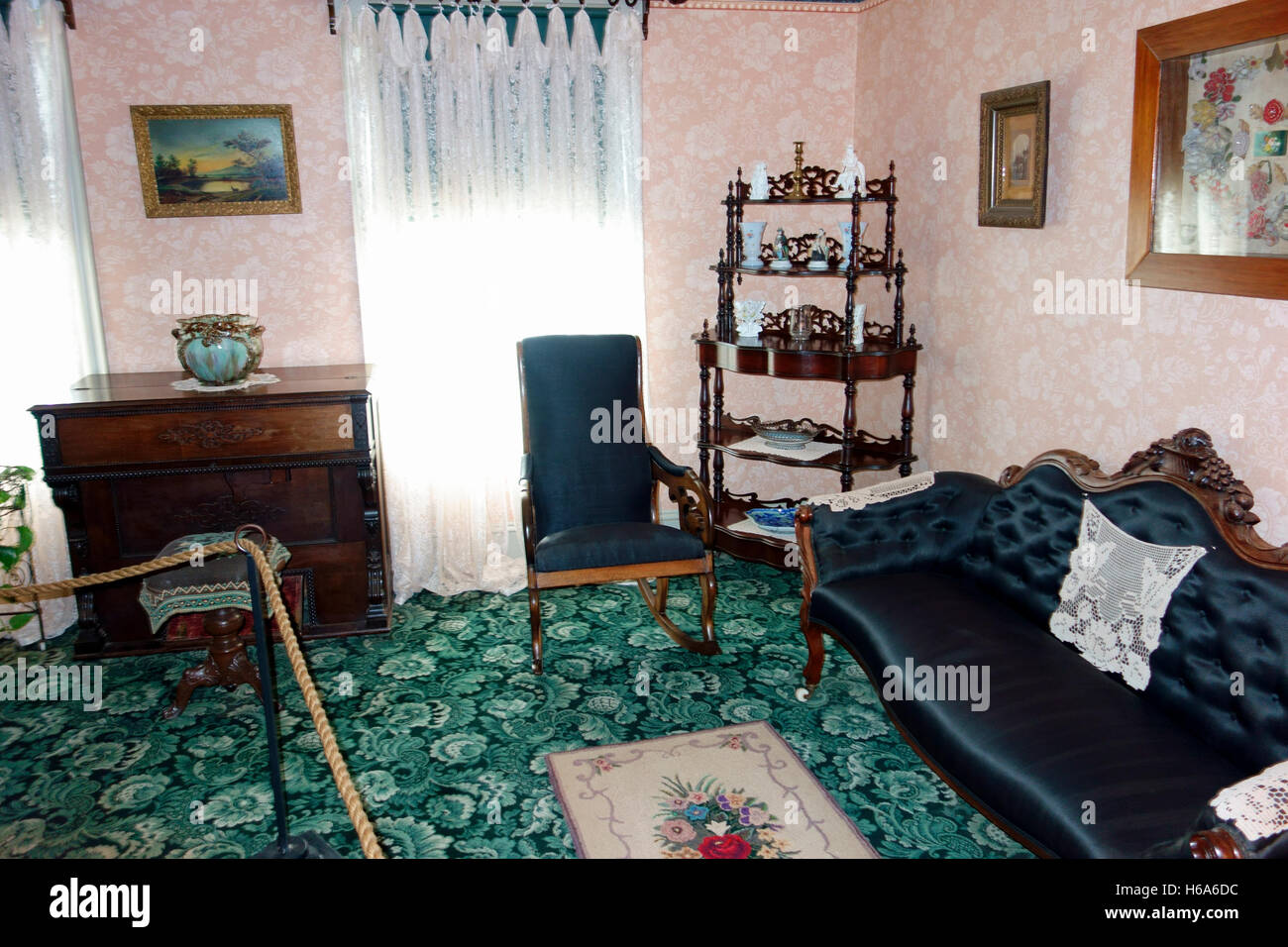 Interior parlor of the The Green Gables heritage house, Cavendish ...