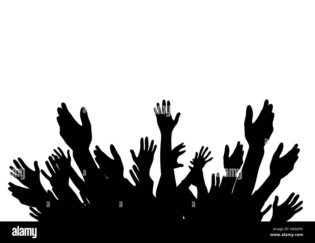 Hands Raised Up - Symbol of Freedom the Choice, Fun. Vector Ill Stock ...