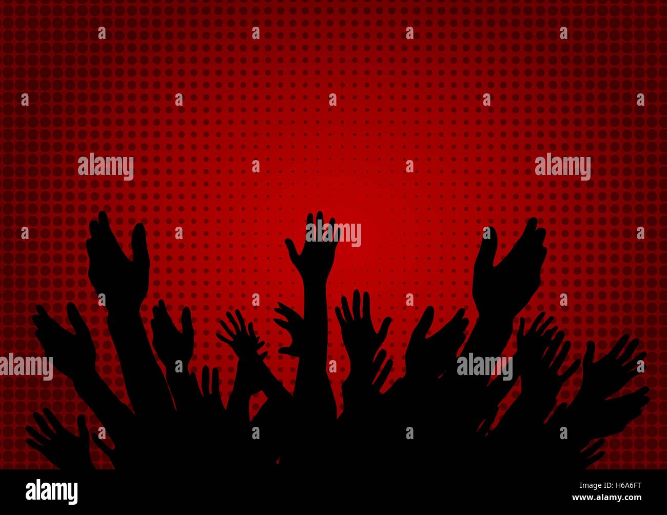 Hands Raised Up - Symbol of Freedom the Choice, Fun. Vector Ill Stock ...