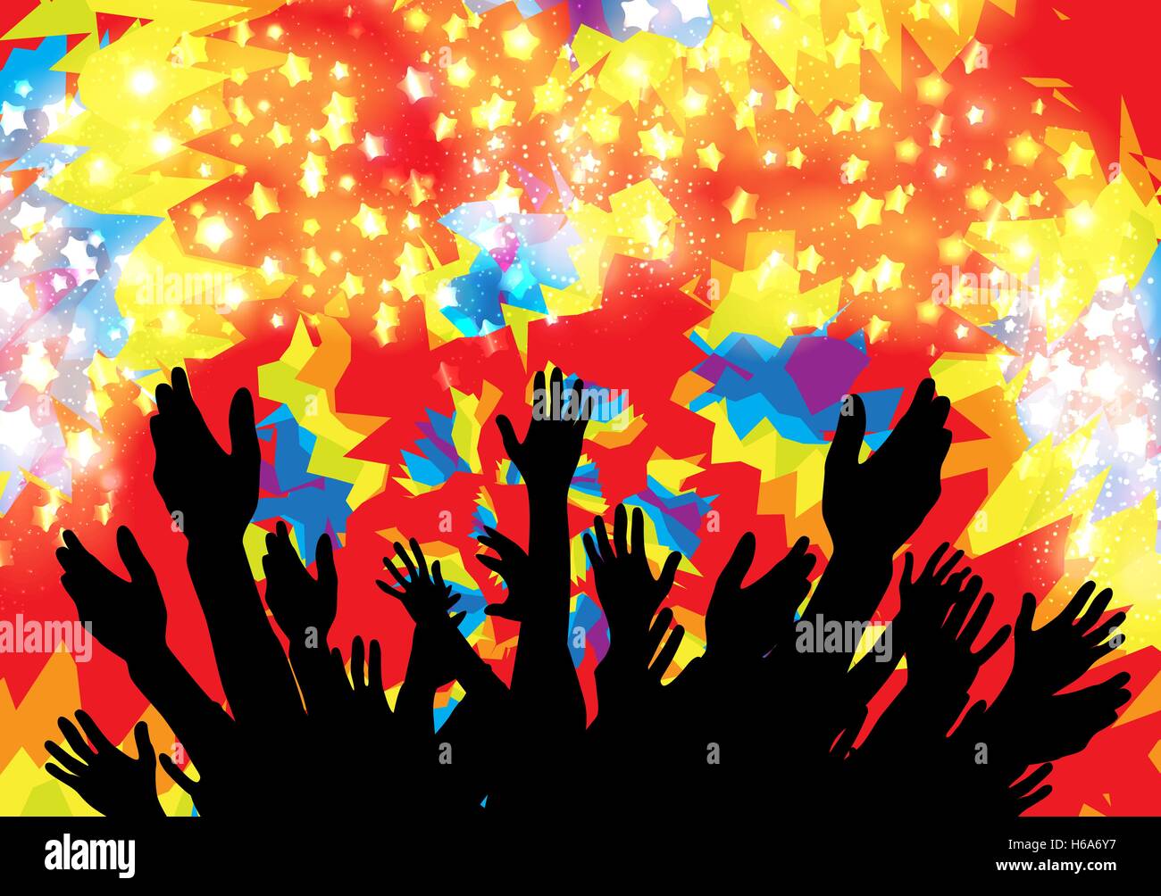 Hands Raised Up - Symbol of Freedom the Choice, Fun. Vector Ill Stock ...