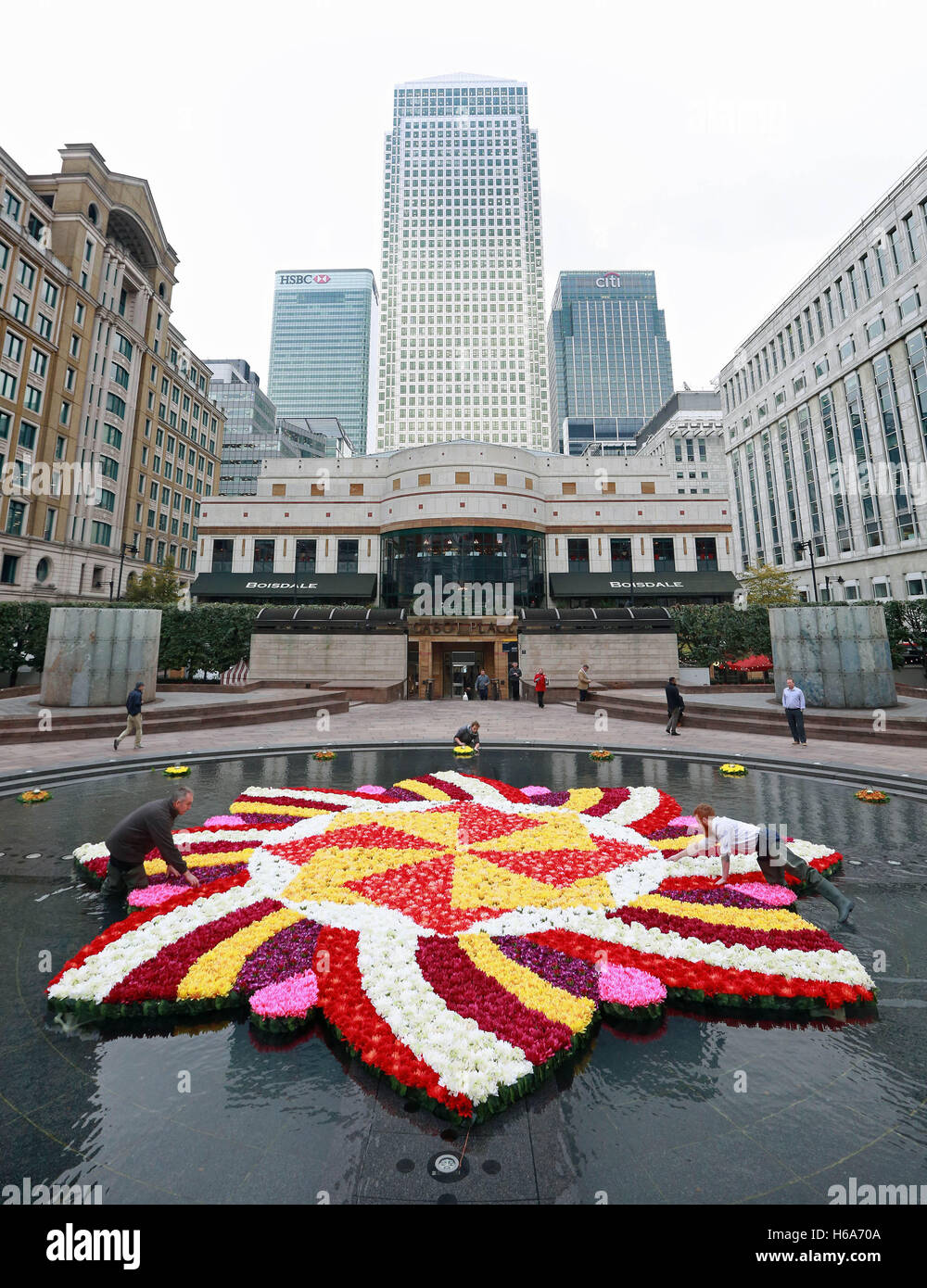 EDITORIAL USE ONLY Floral artists (left-right) Richard Bragg and James ...