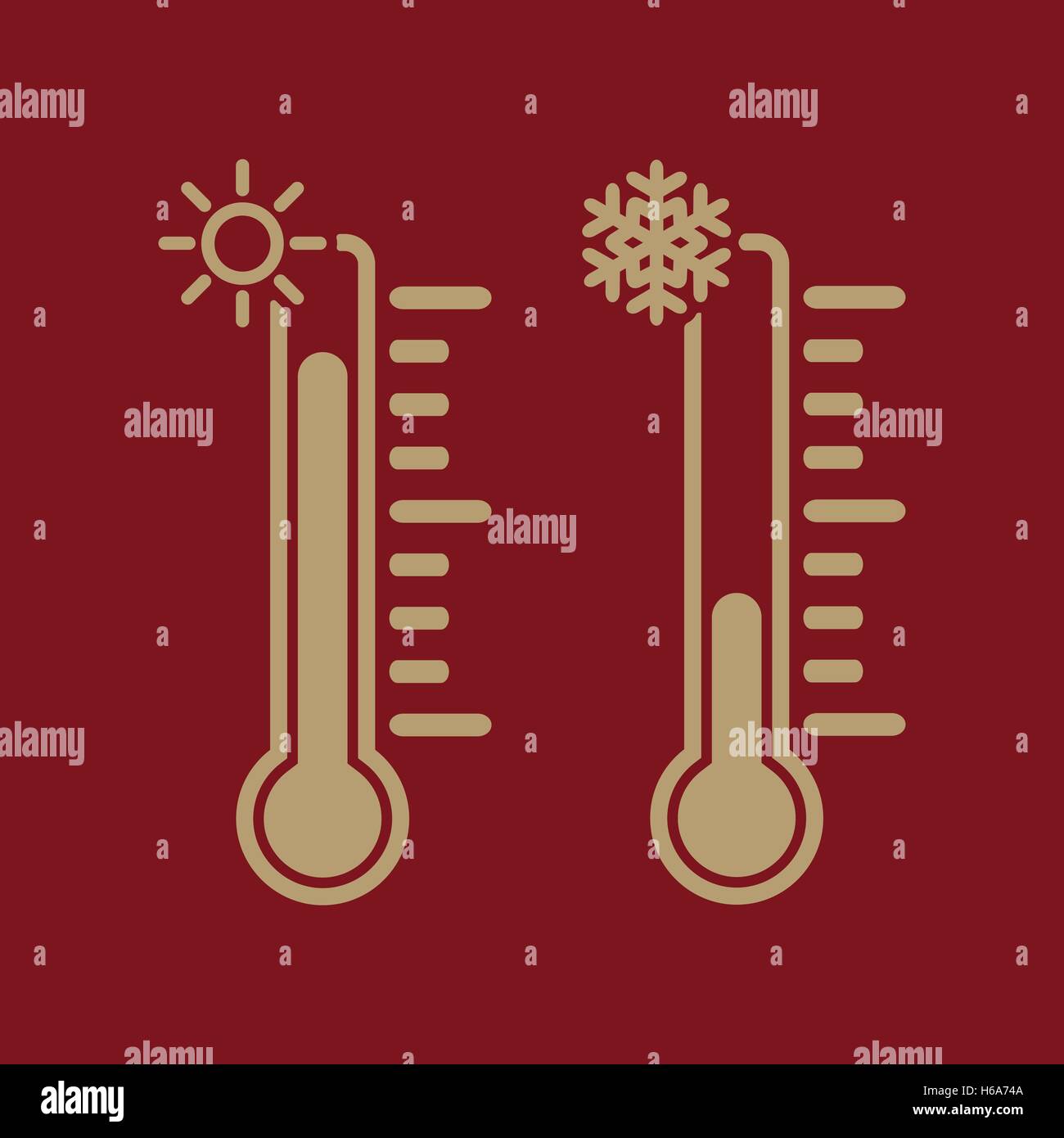 The thermometer icon. High and Low temperature Stock Vector Image & Art ...