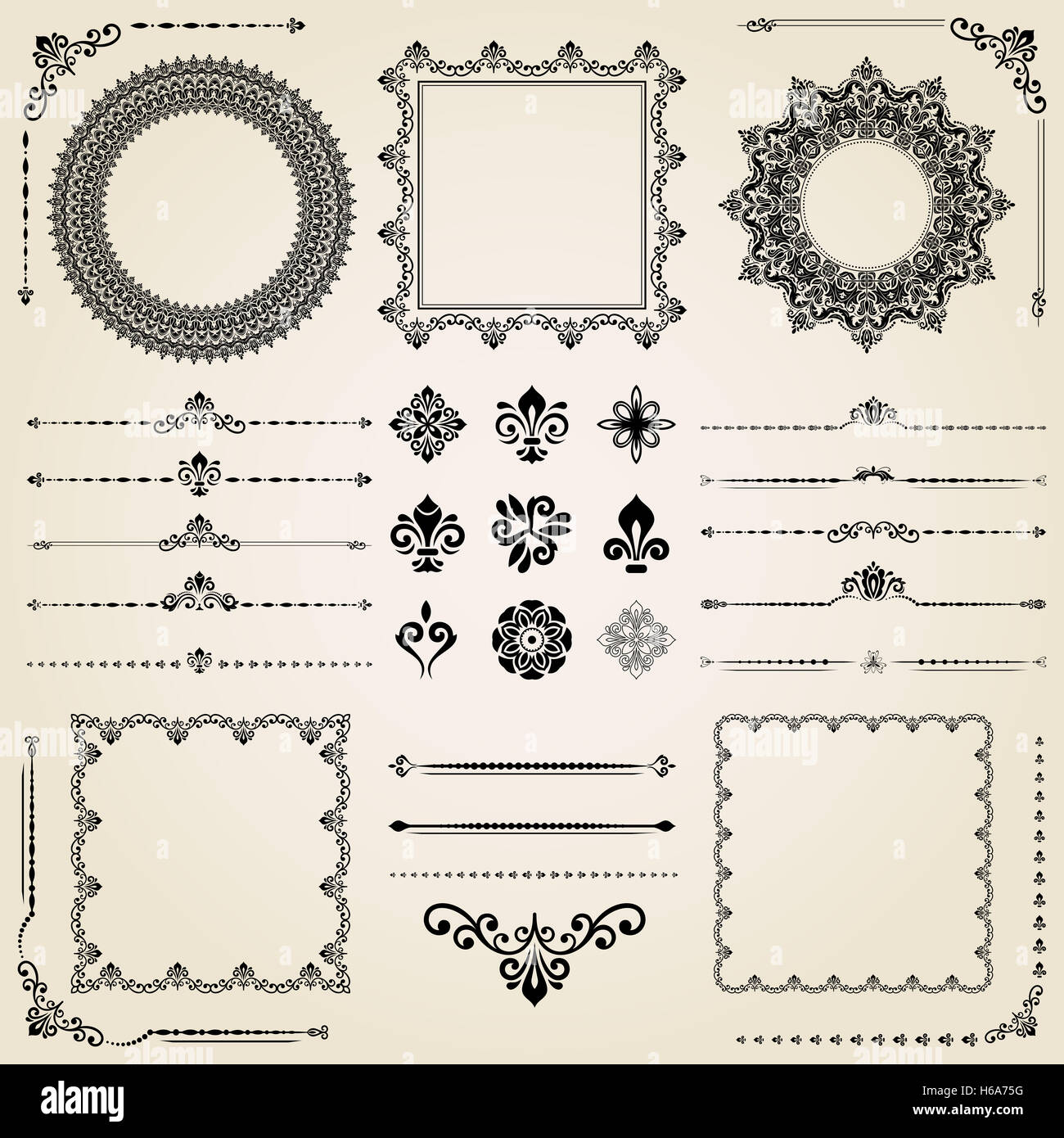 Vintage Set of Elements Stock Photo - Alamy